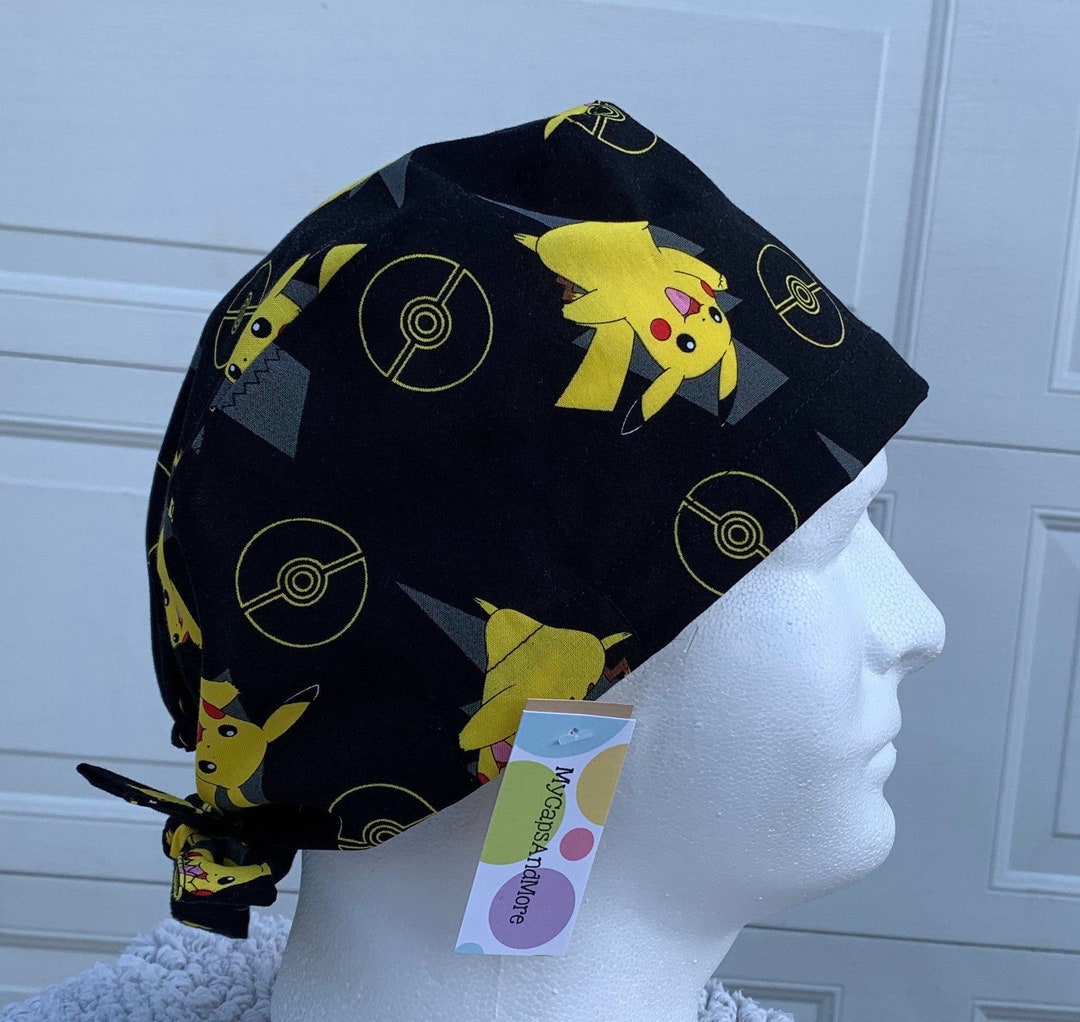 POKÉMON Scrub Cap for Medical Workers. Unisex Pikachu Surgical cap ...