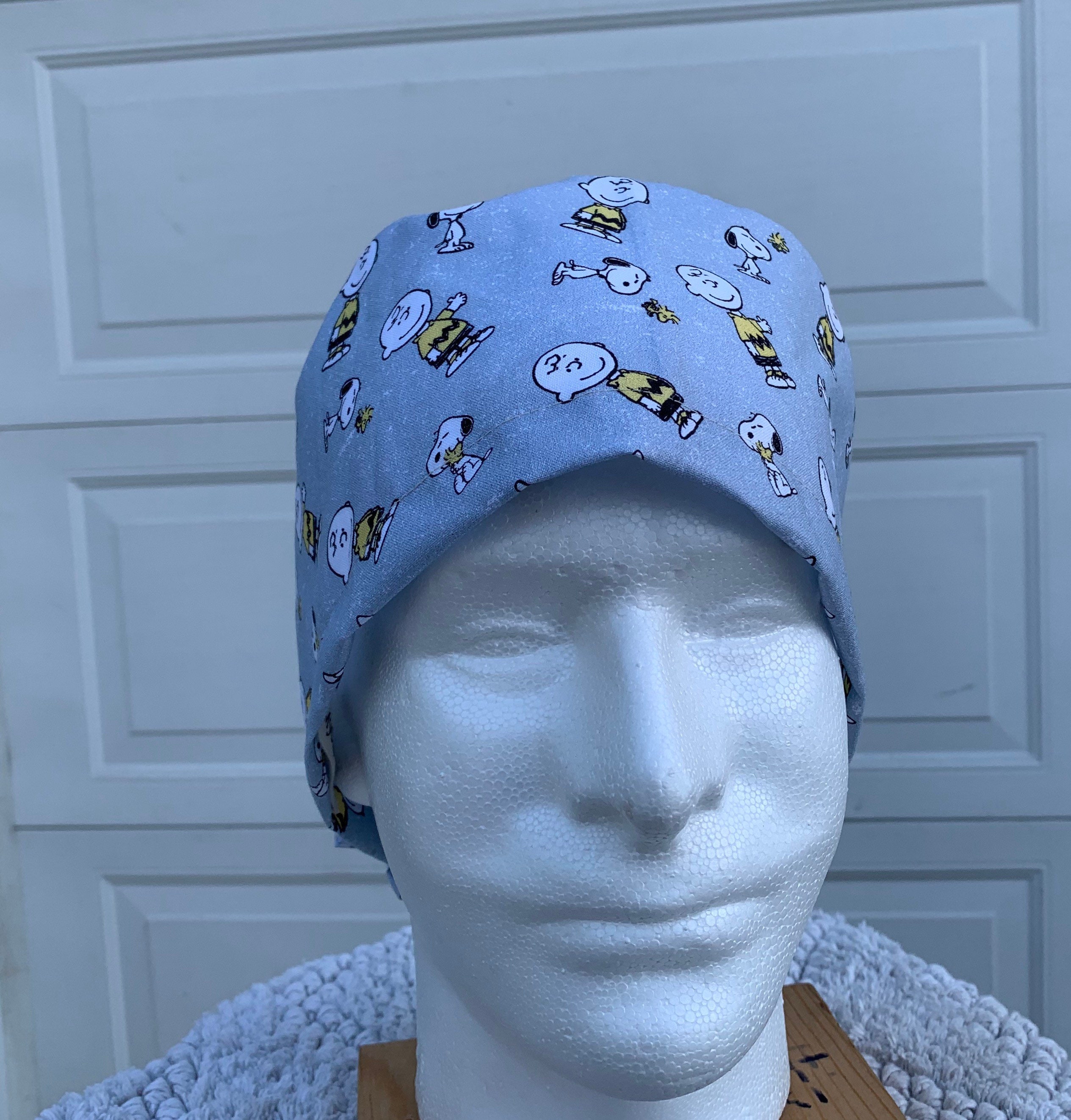 CHARLIE BROWN and SNOOPY Surgical Scrub Cap Gray 100% Cotton One Size ...