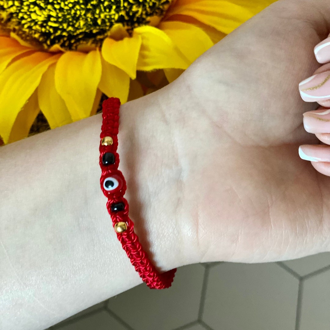 Mexican Evil Eye Woven Bracelet,handmade Red Eye Red String Bracelet ...
