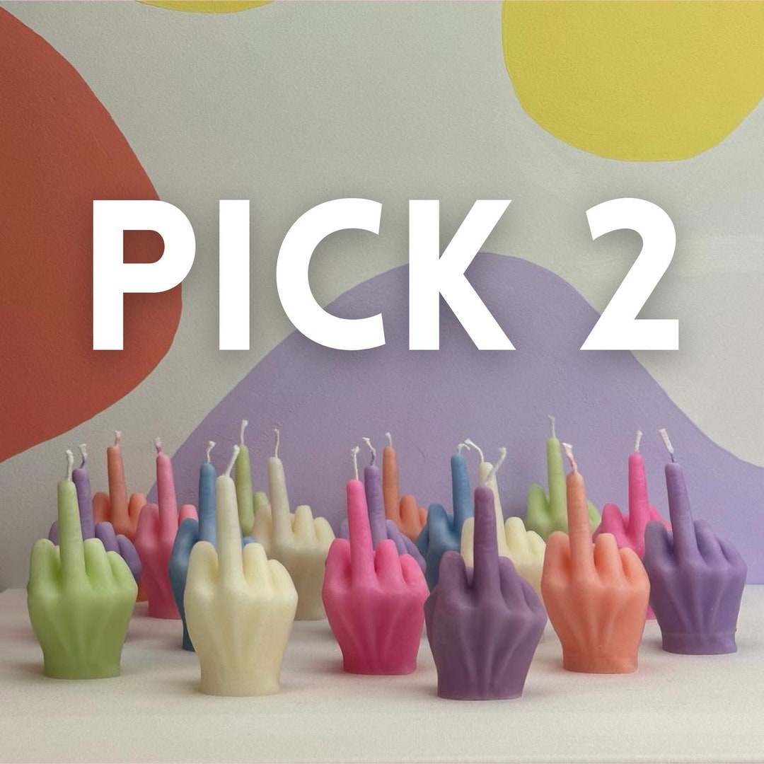 Middle Finger Candle, Small Gift Idea, Colorful Candles, Hand Candle ...