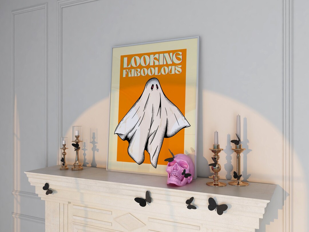 Halloween Ghost Print Spooky Poster Eclectic Fall Decor - Etsy