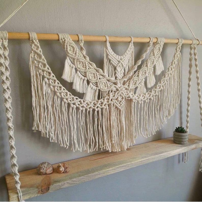 X Large Macrame Shelf Custom Macrame Wall Decor Macrame - Etsy