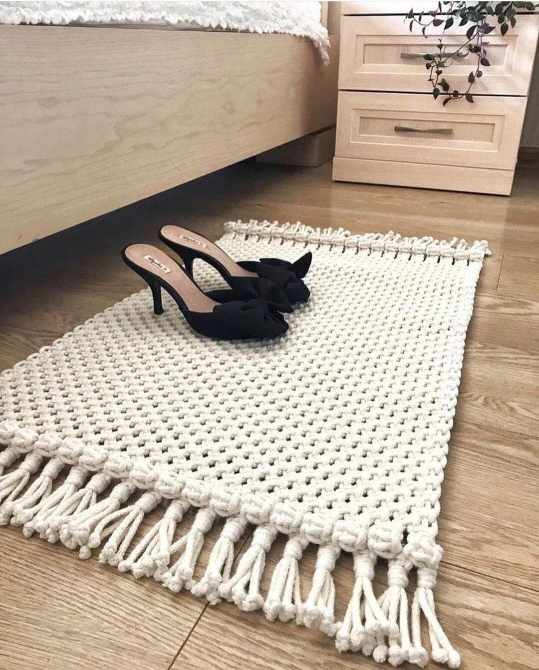 Macrame Rug Macrame Bedside Mat Large Macrame - Etsy