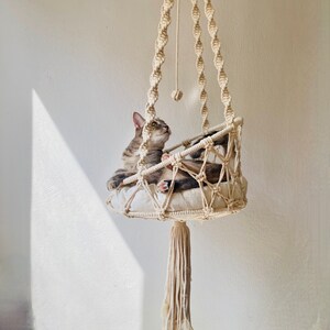 Macrame Cat Bed Macrame Cat Hammock Wall Hanging Pet Hammock Cat ...
