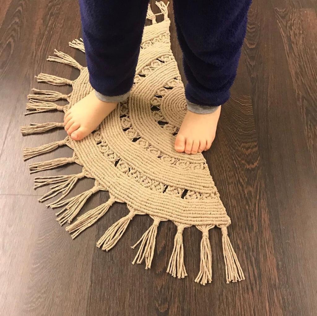 Macrame Rug Mandala Milk-white Round Rug Mandala Macrame - Etsy