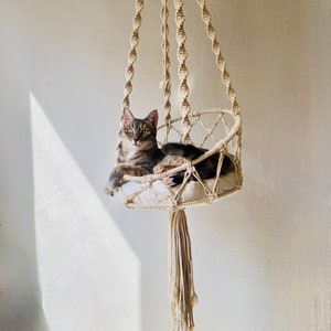 Macrame Cat Bed Macrame Cat Hammock Wall Hanging Pet Hammock Cat ...