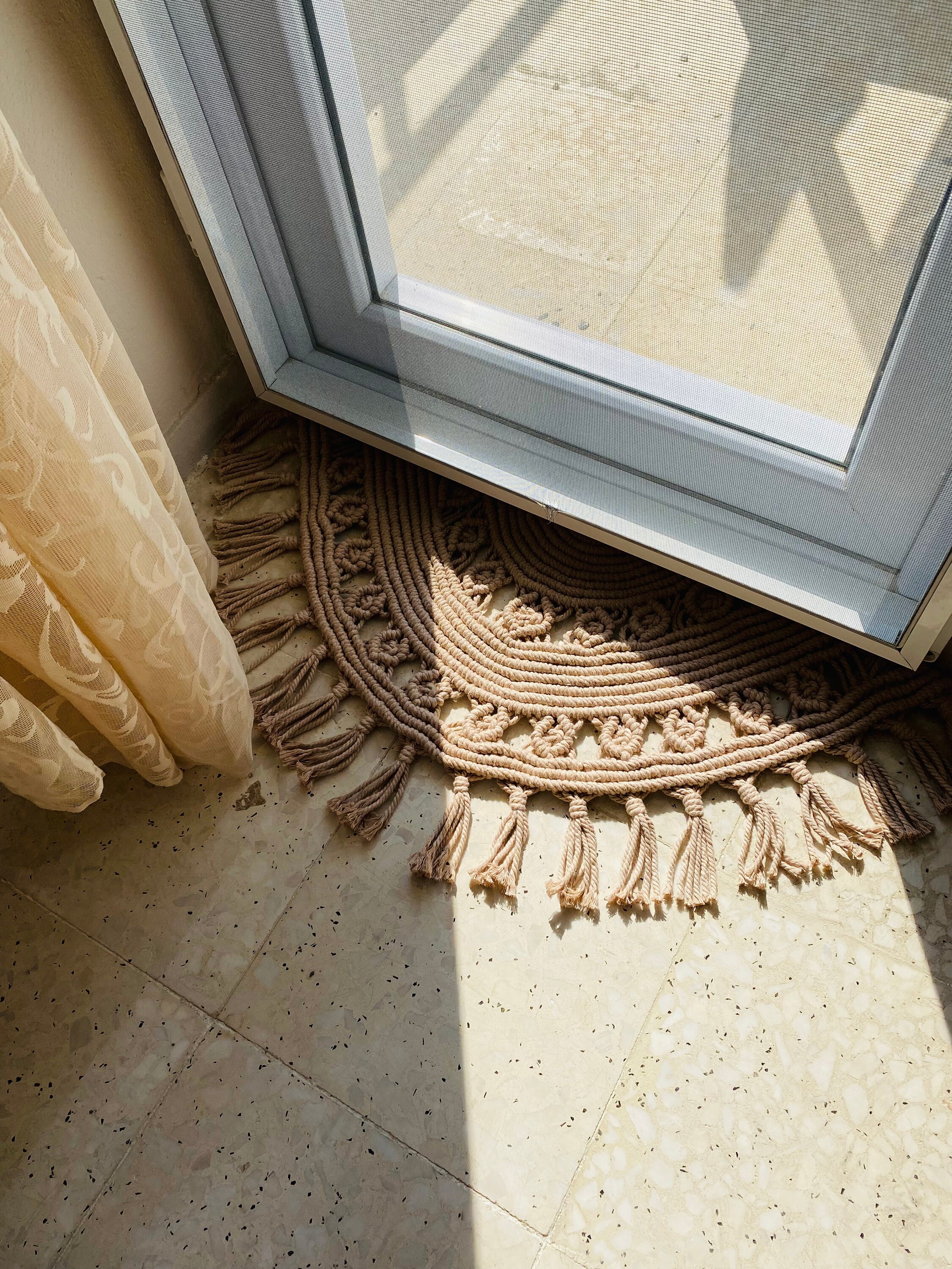 Macrame Rug Mandala Milk-white Round Rug Mandala Macrame - Etsy