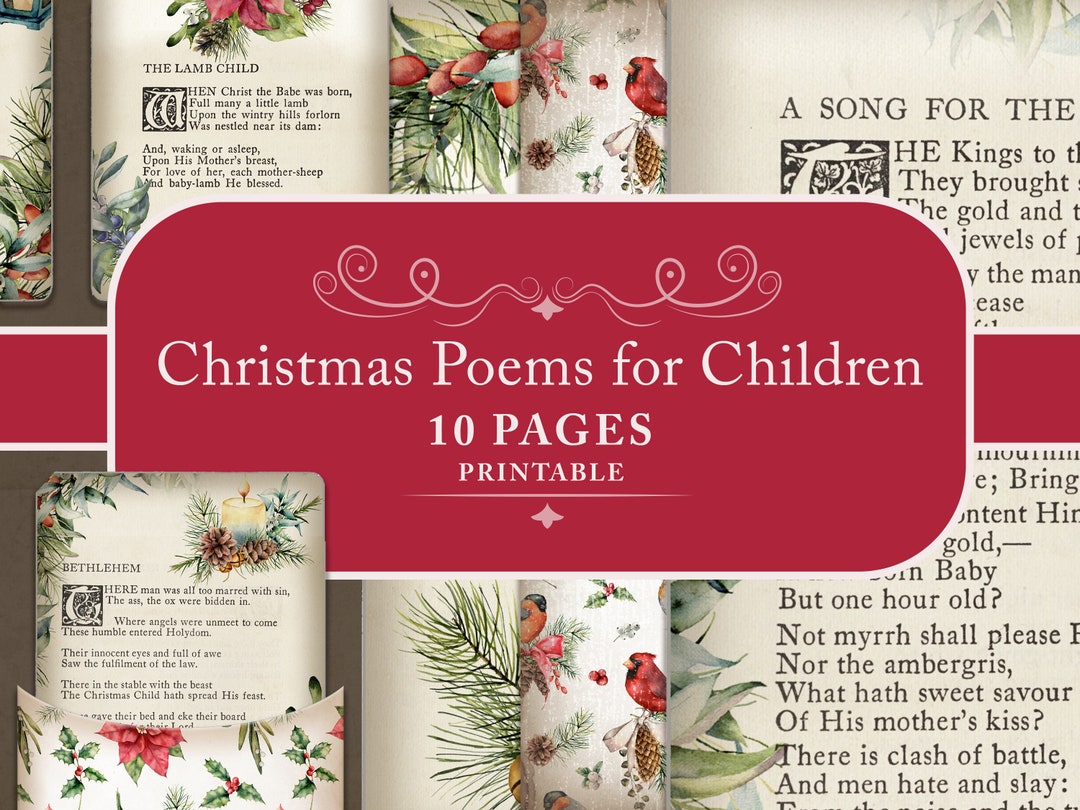 Christmas Poems for Kids Junk Journal Kit Vintage Style Gift for Kids ...