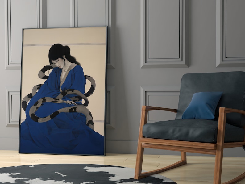 Snake Lady Poster, Modern Wall Art, Digital Print Download ...