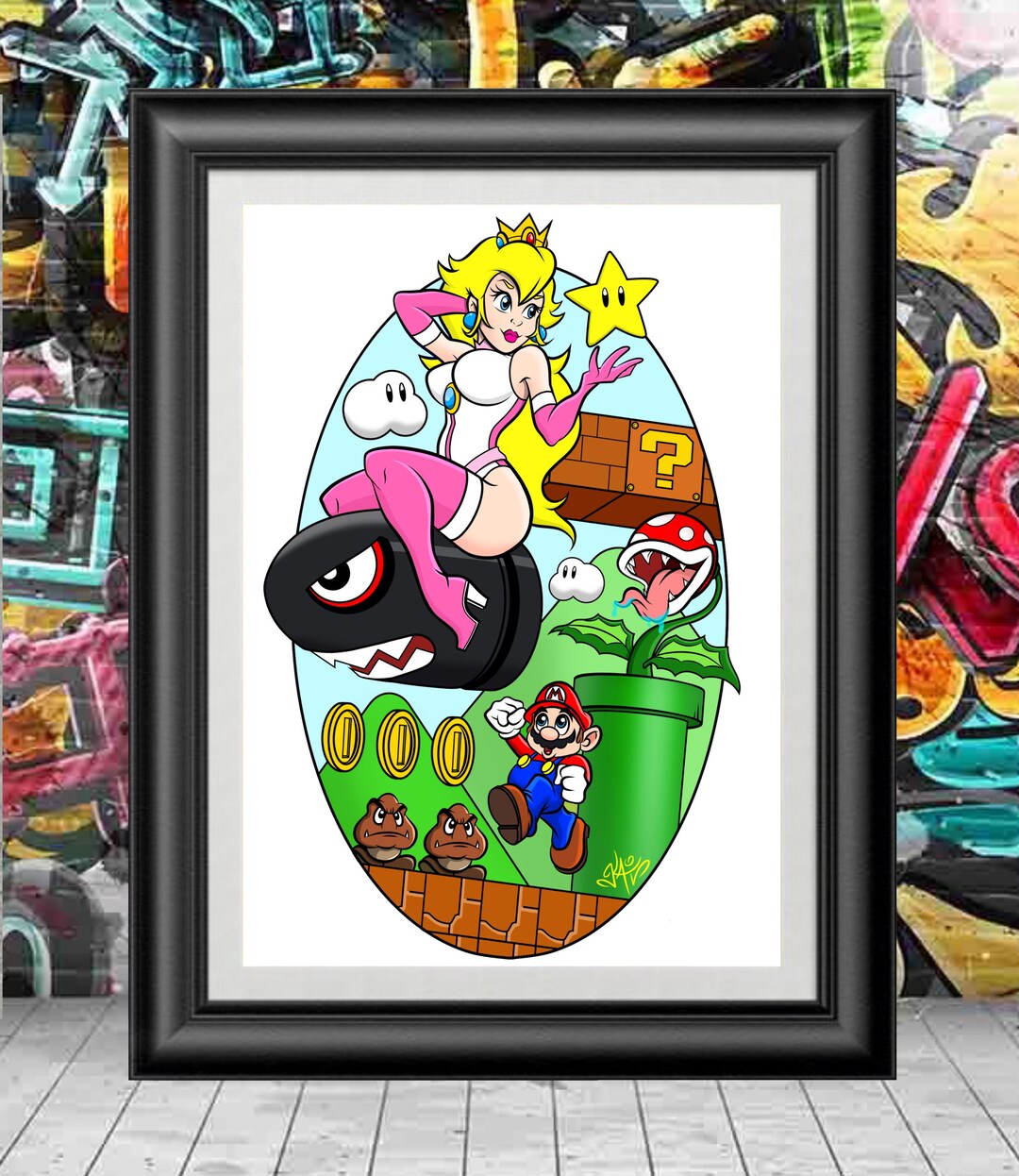 Princess Peach Bombshell Pin-up Print - Etsy