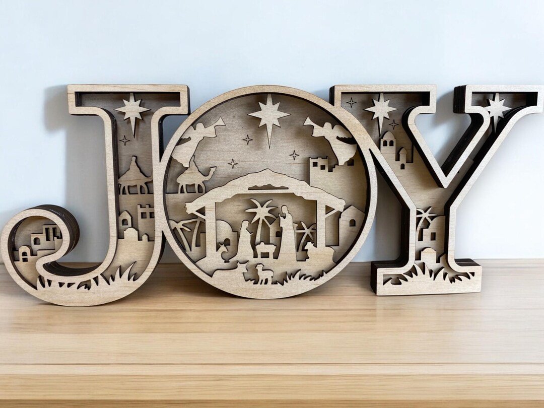 Handmade Wooden Nativity Set – Rustic Minimalist Natural Wood Nativity ...