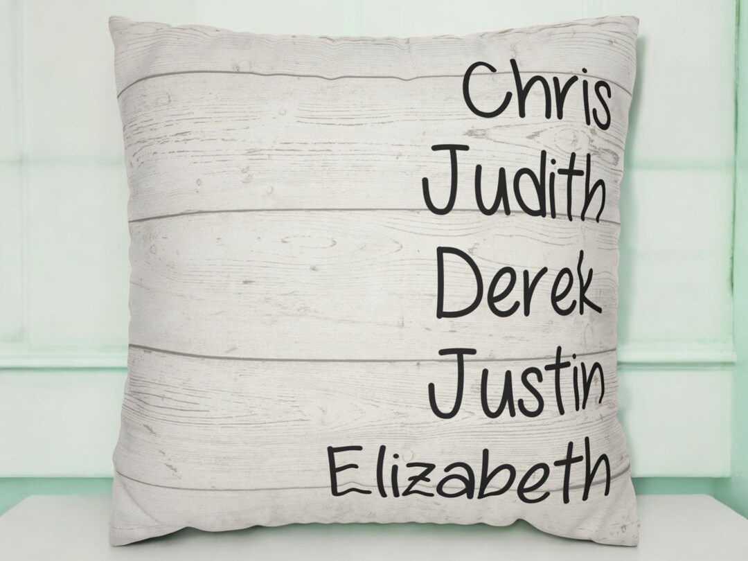 Personalized Family Name Throw Pillow Case Customize With Names ...