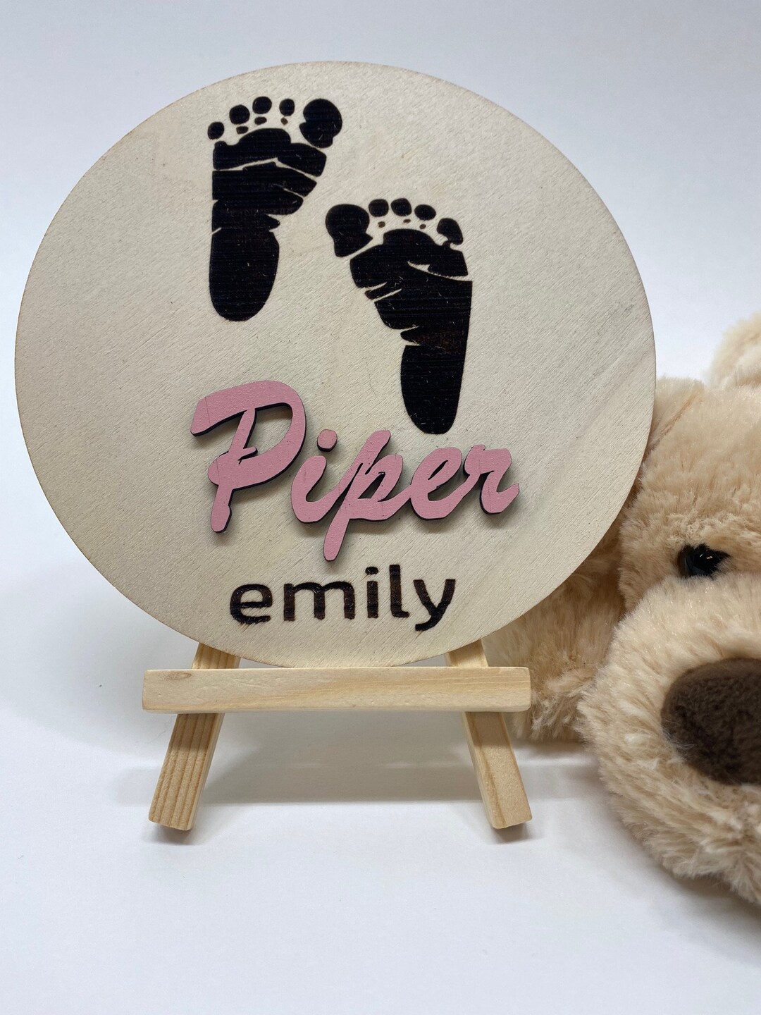 Baby Announcement Sign With Birth Stats Footprint Sign for - Etsy