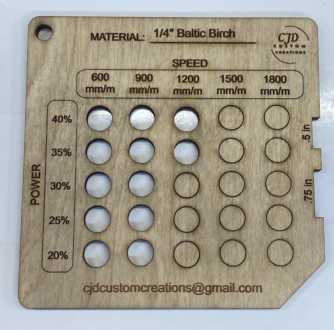 Laser Engraving Test Cards: CO2 & Diode Laser Calibration (digital ...