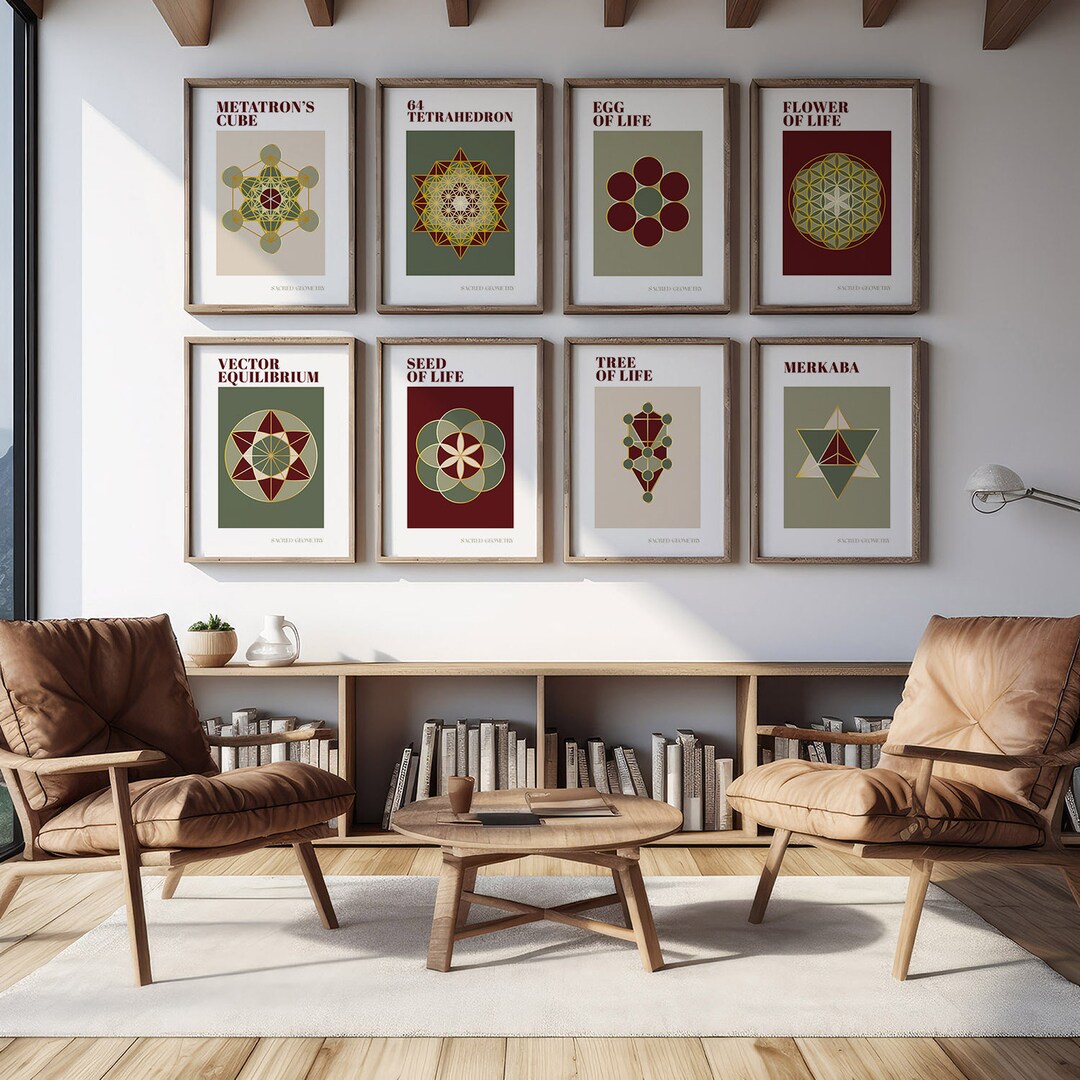 Sacred Geometry Digital Wall Art Bundle, 12 Set Architecture of the ...