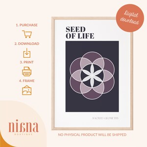 Sacred Geometry Wall Art, Seed of Life Architecture of the Universe ...