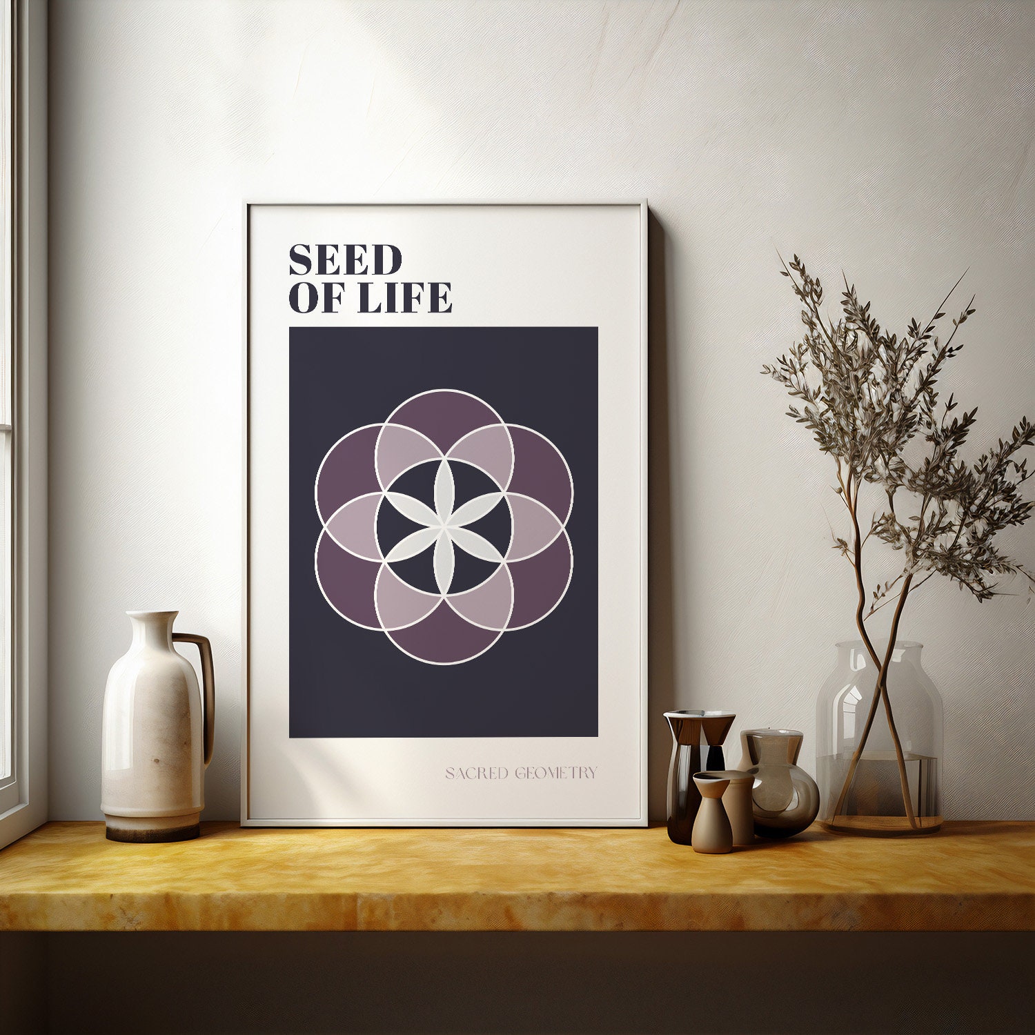 Sacred Geometry Wall Art, Seed of Life Architecture of the Universe ...