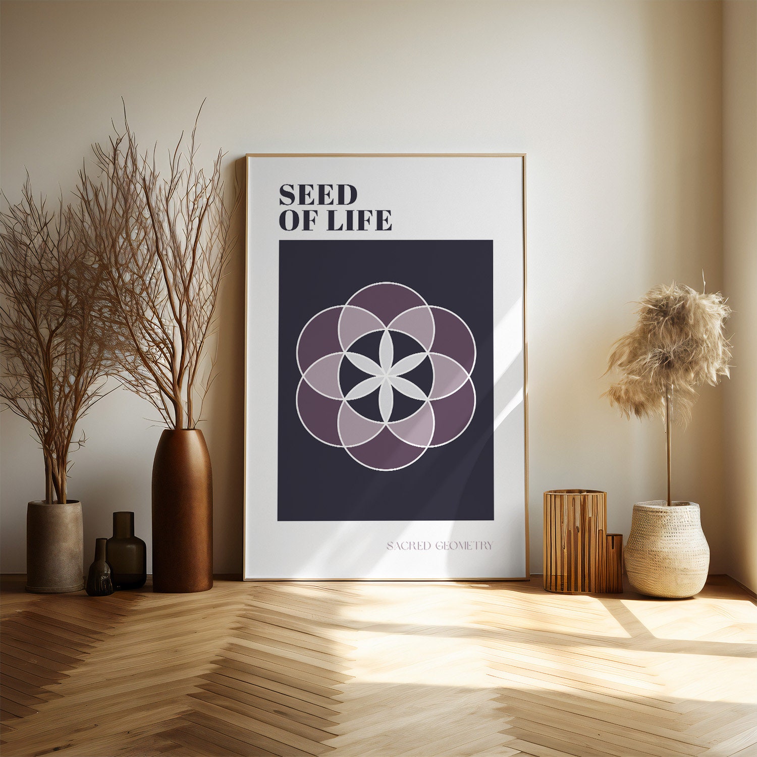 Sacred Geometry Wall Art, Seed of Life Architecture of the Universe ...
