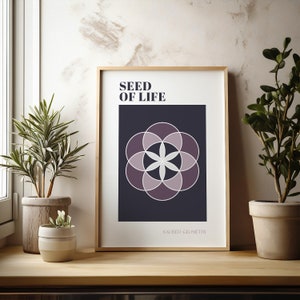 Sacred Geometry Wall Art, Seed of Life Architecture of the Universe ...