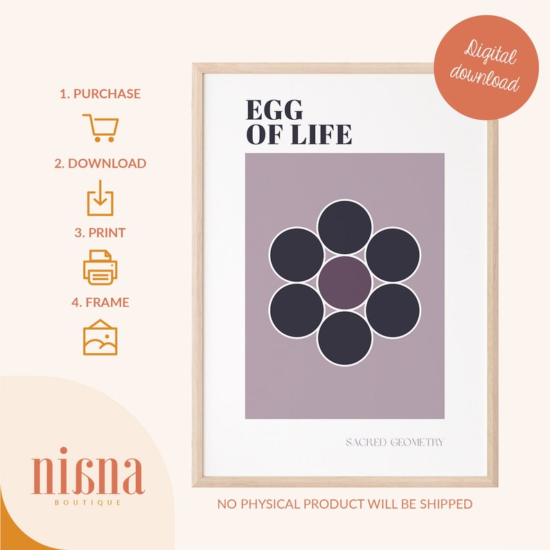 Sacred Geometry Wall Art, Egg of Life Architecture of the Universe ...