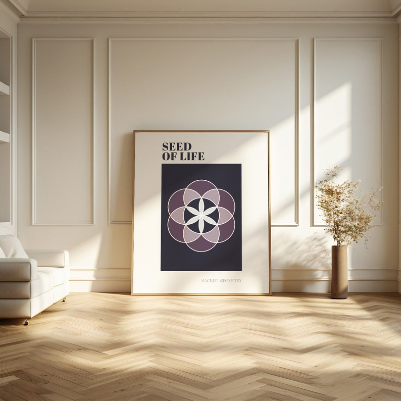 Sacred Geometry Wall Art, Seed of Life Architecture of the Universe ...