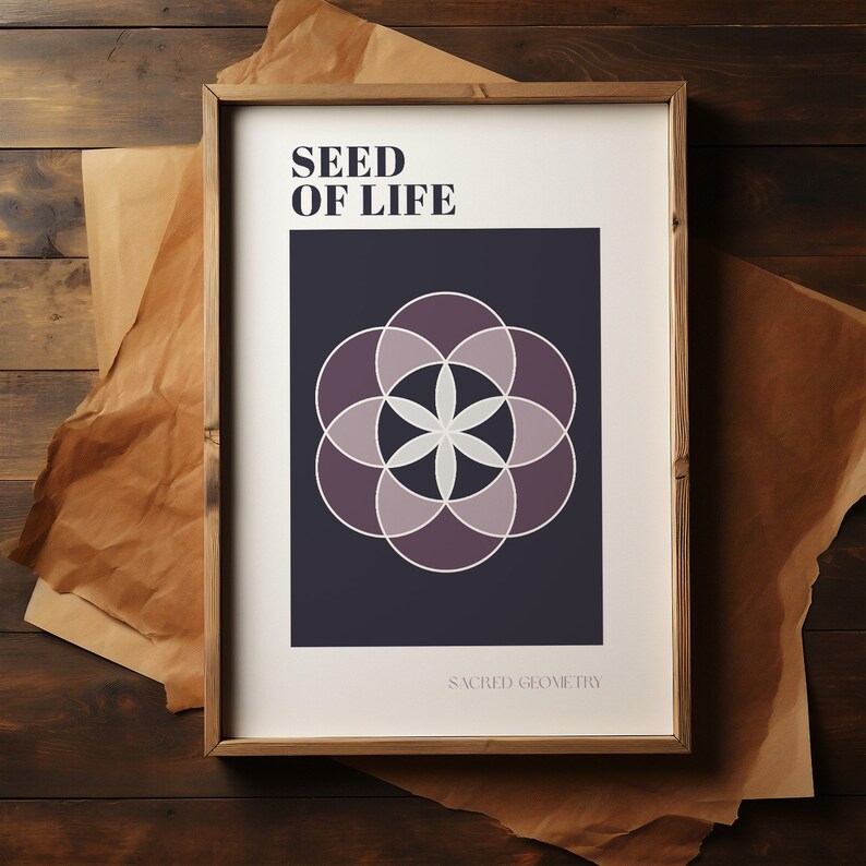 Sacred Geometry Wall Art, Seed of Life Architecture of the Universe ...