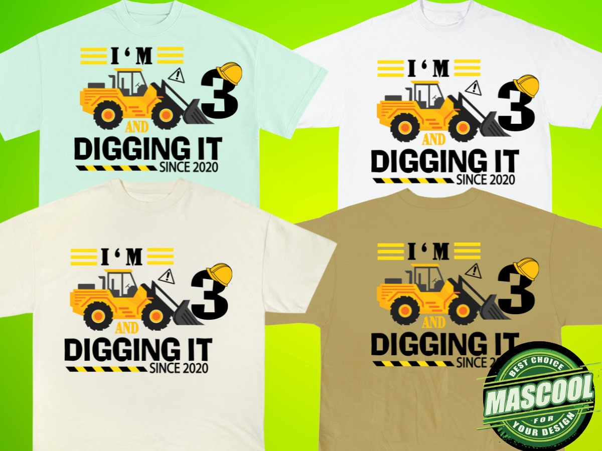 I'm 3 and Digging It Svg,boys Birthday Shirt Svg,3rd Birthday Svg,excavator Svg,construction ...