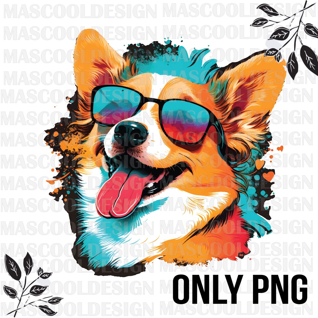 Corgi Dog Png,corgi Portrait,corgi Peeking Dog,colorful Pet Art Design ...
