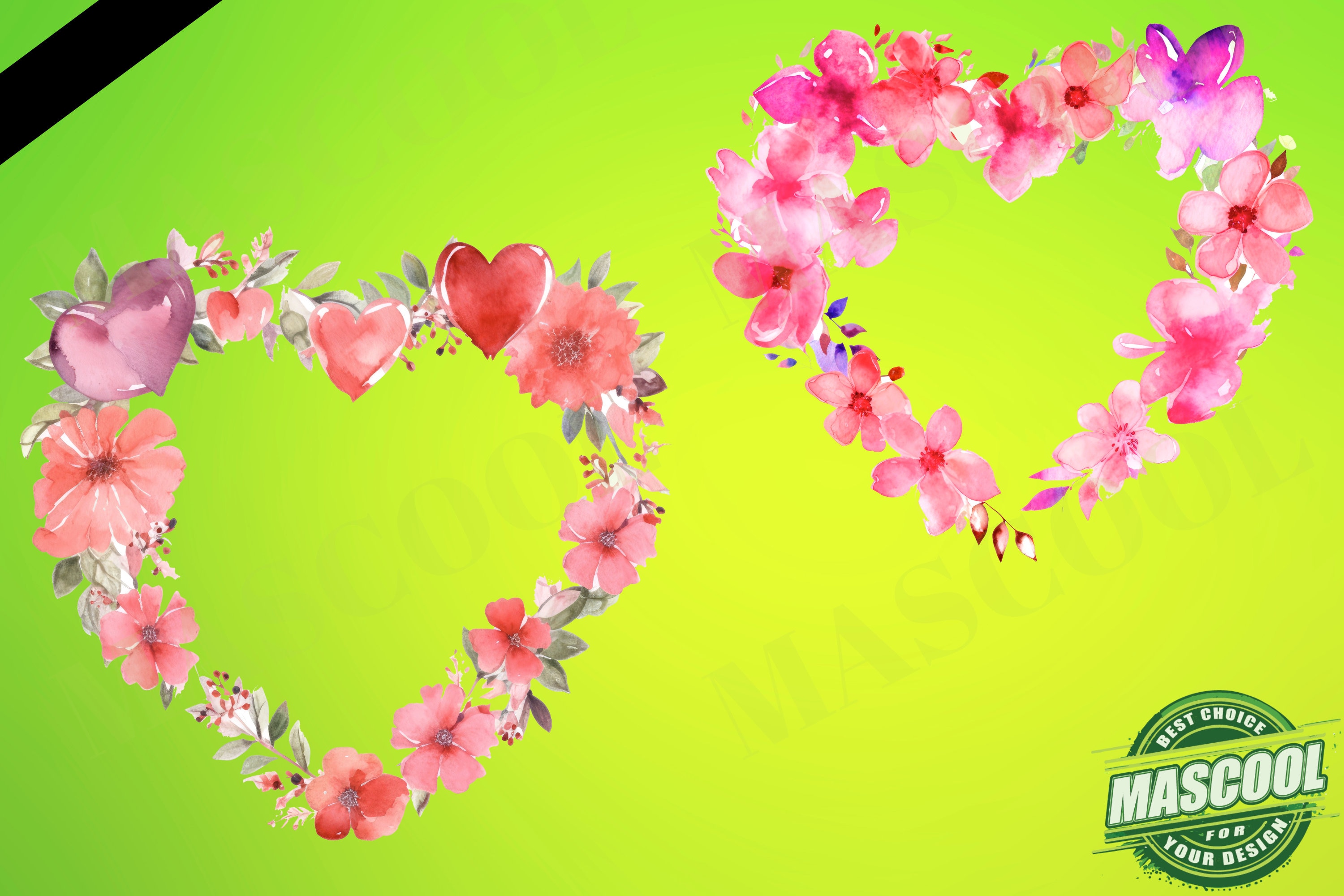 16 Spring Flower Heart Frame,watercolor Frame Clipart,border Clipart ...