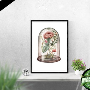 7 Printable Rose Bell Jars Are Digital Files That Feature Flower ...