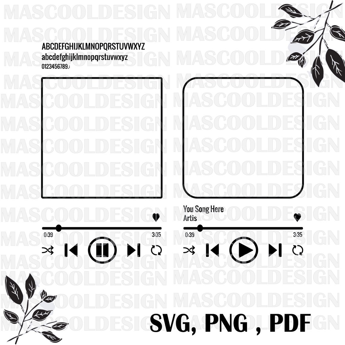Music Player Svg,play Buttons Svg,album Song Cover,glass Music Player ...