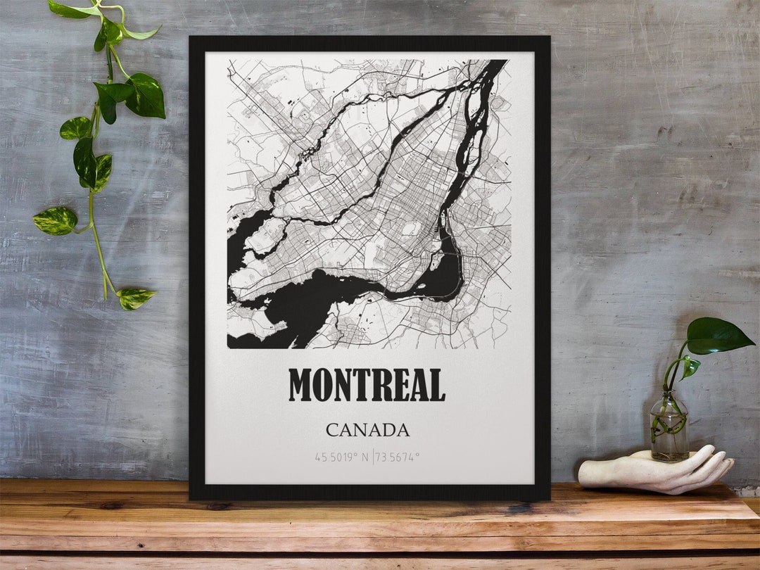 Montreal Map Poster, City Print,digital Map Download,canadian City Map ...