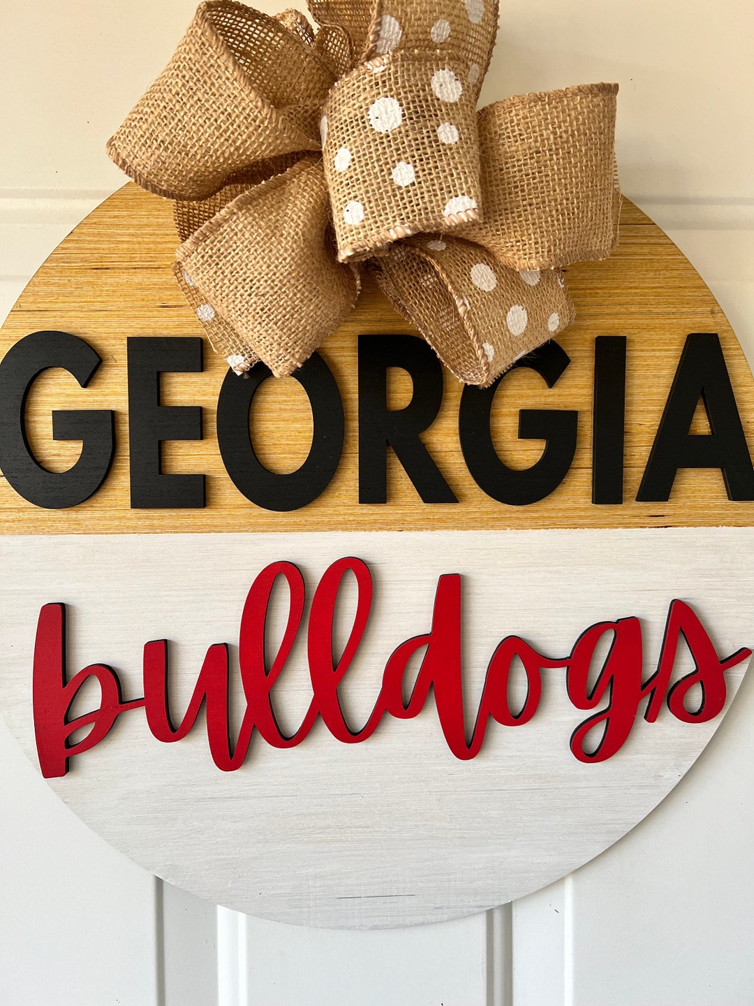 Custom Handmade Georgia Bulldogs Door Hanger A Unique Gift for Die-hard ...
