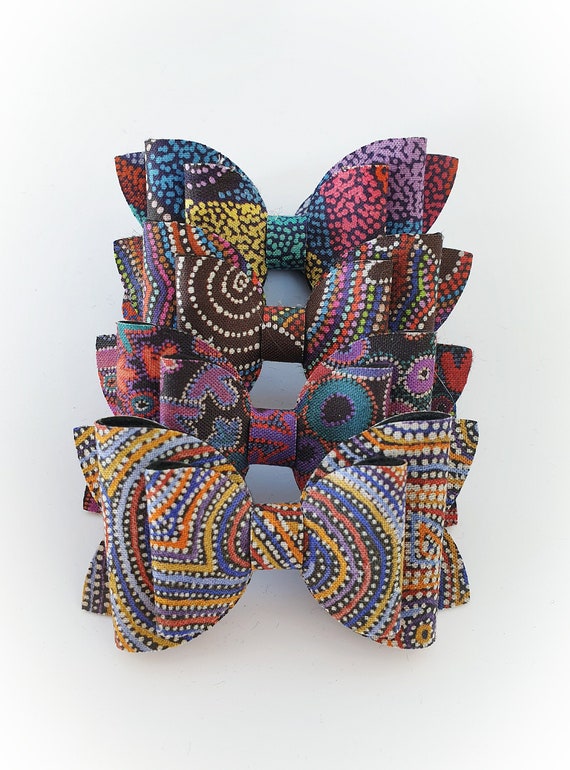 Indigenous Bows Aboriginal Fabric Bows Snake Dreaming Emu - Etsy Australia