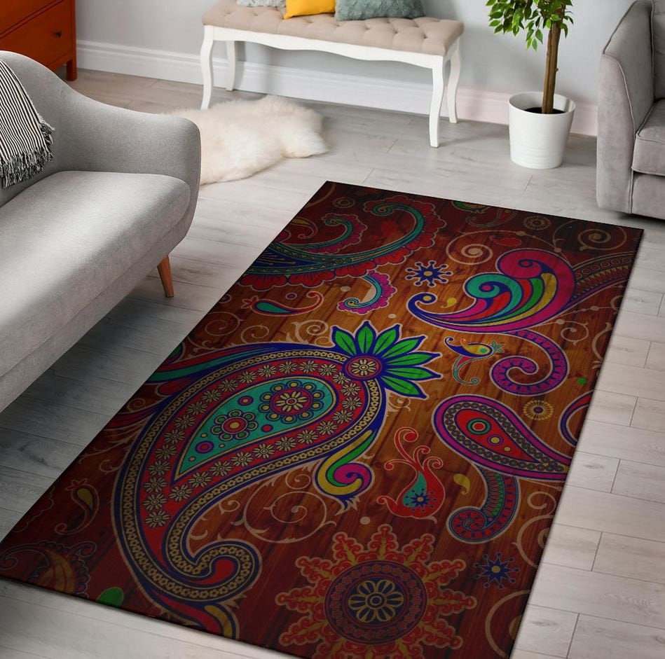Celaphon And Gray Paisley Rug