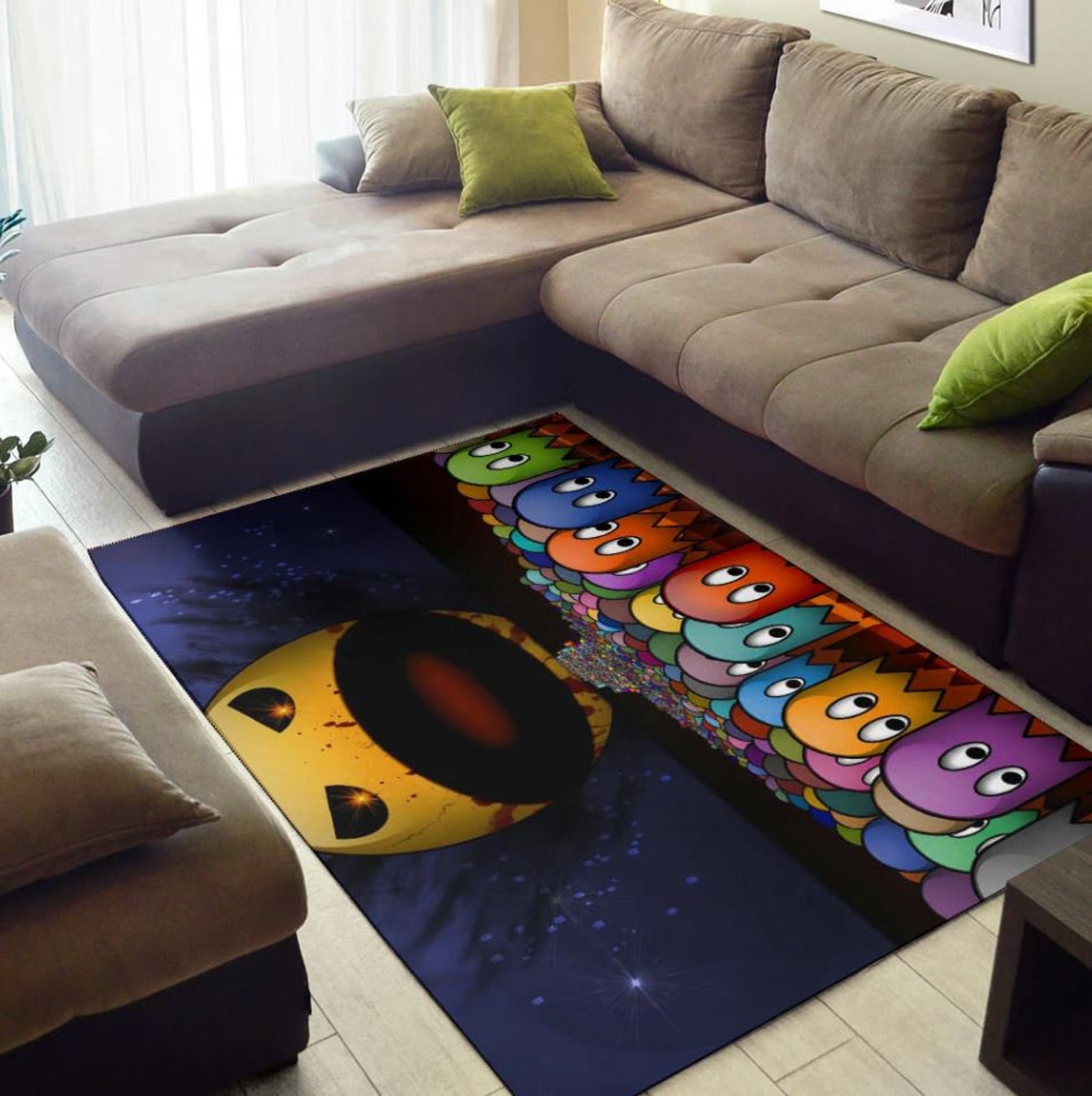 Pacman area rug Pacman Carpet Pacman | Etsy