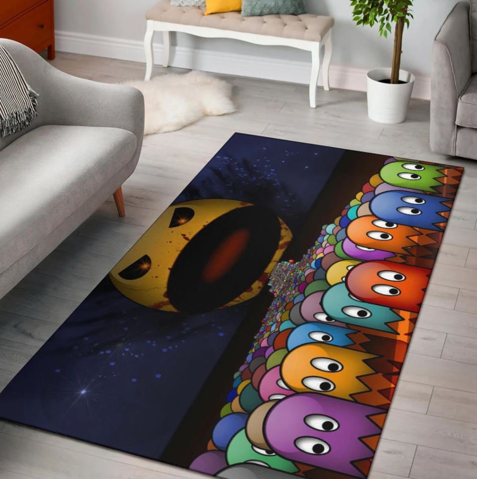 Pacman area rug Pacman Carpet Pacman | Etsy