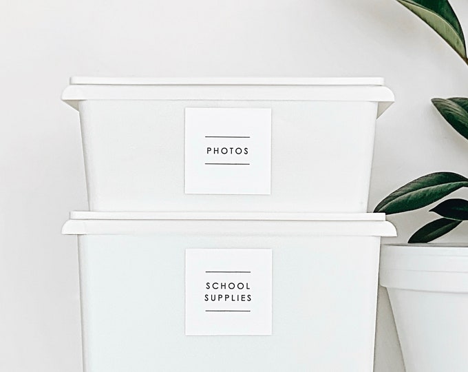 Personalized Minimalist Labels: Custom Organization Stickers for Totes ...