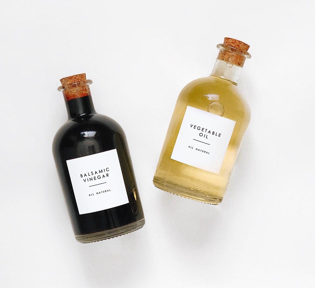 Pantry Oil & Vinegar Labels (minimalist) / Pantry Labels / Weatherproof ...