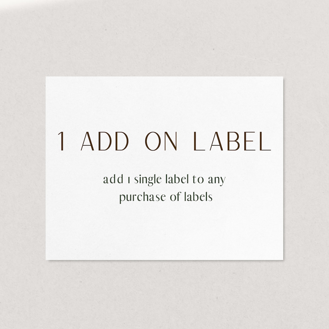 ONE Single Label Add on / Spice Label / Custom Label / Pantry Label - Etsy