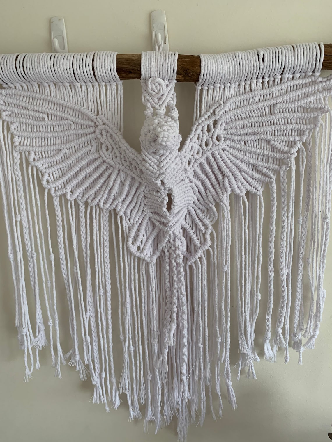 Macrame Bird I Dove I White Macrame Bird Art White Tapestry - Etsy