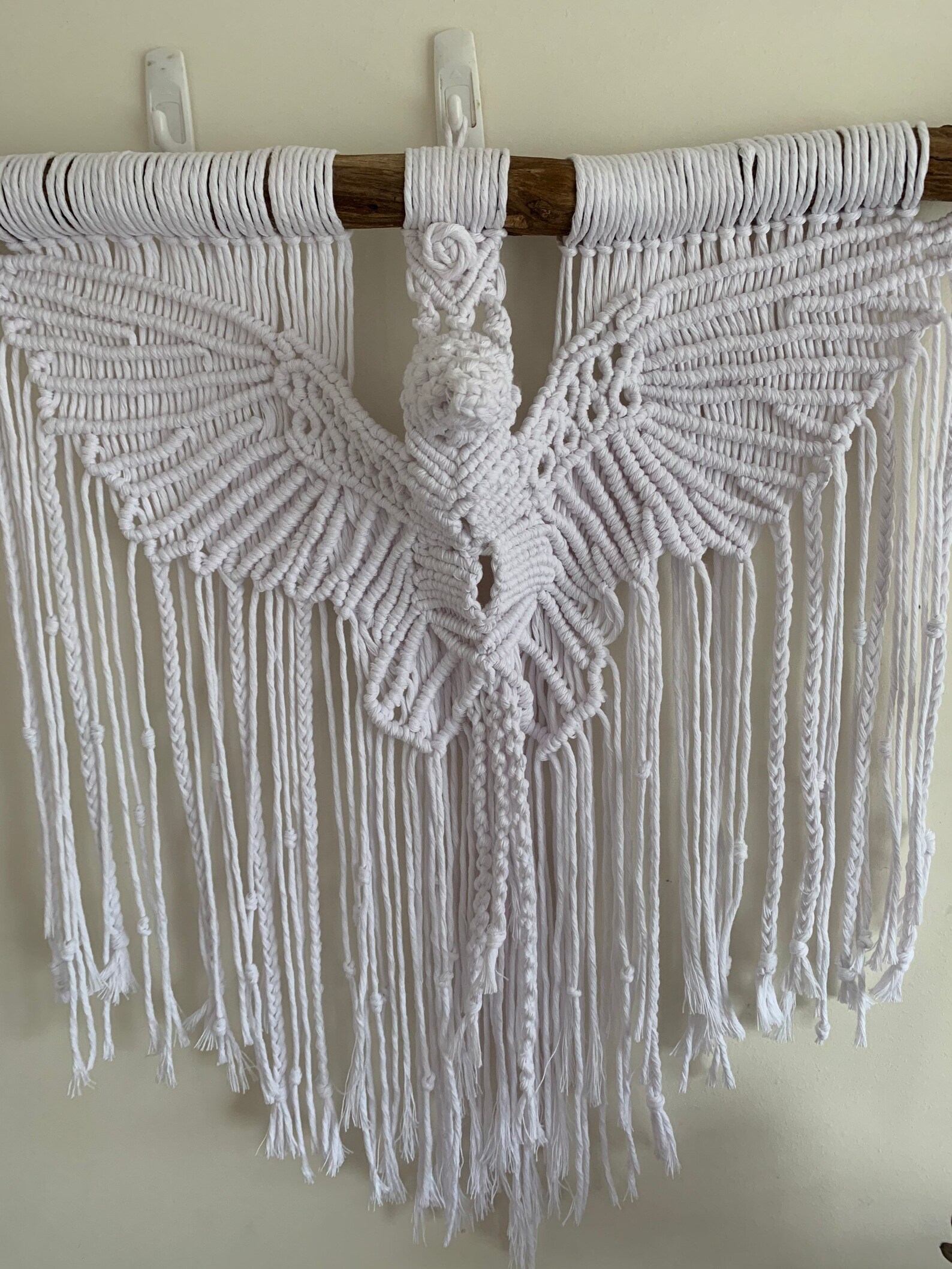 Macrame Bird I Dove I White Macrame Bird Art White Tapestry | Etsy
