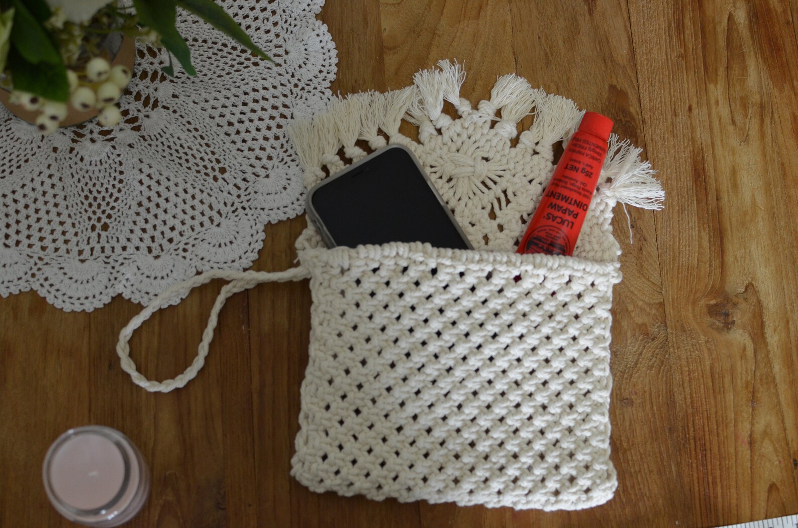 Macrame Pattern DIA Macrame Clutch Pattern Beginner Photo Guide ...