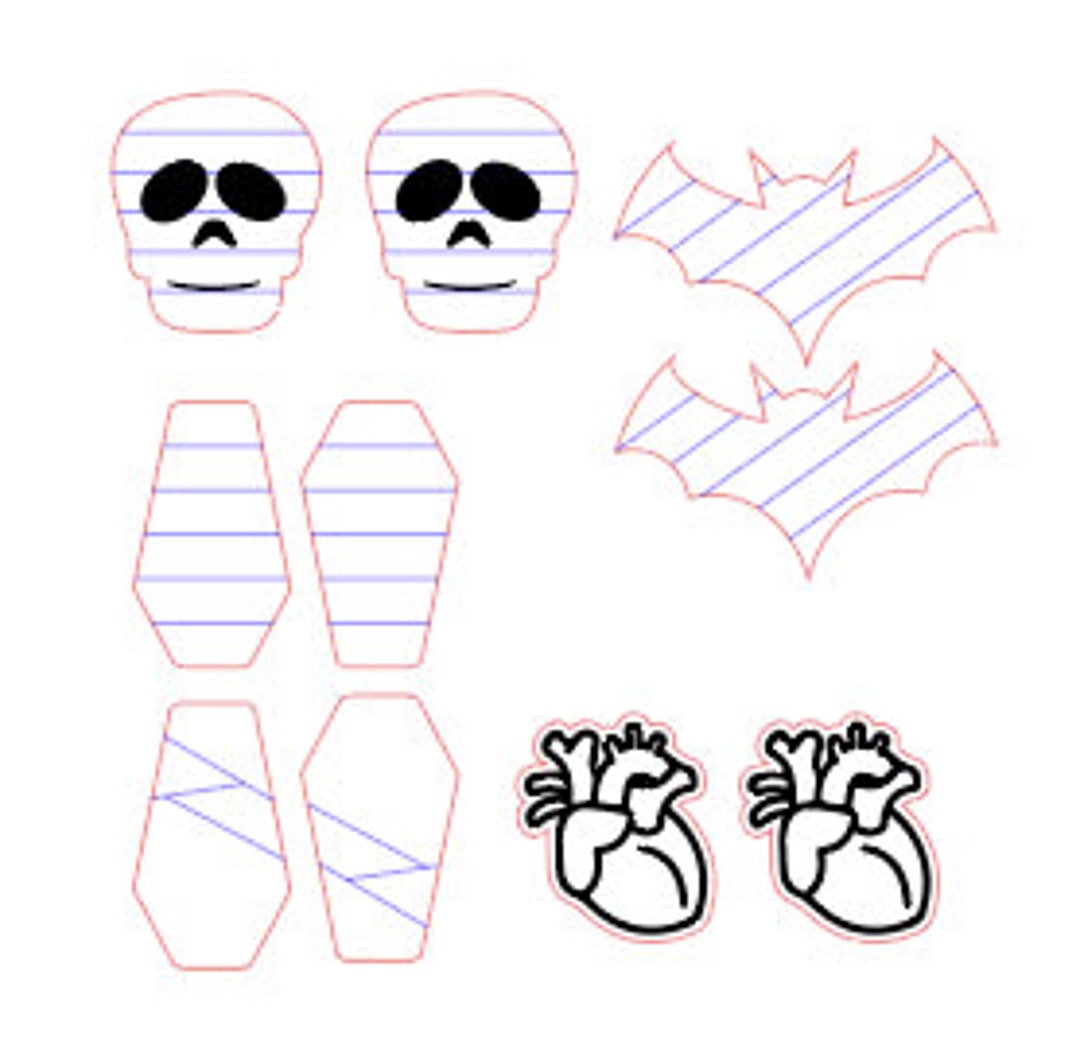 Spooky Rainbow Pride Stud Earring SVG Glowforge - Laser Cut Earrings ...