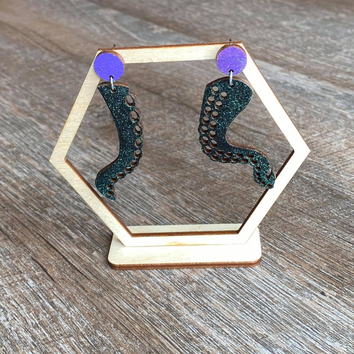 Hexagon Dangle Earring Display Stand SVG - Digital - Laser Cut File - Etsy