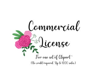 Commercial License Add-on - License to Use ONE Clipart Set in Items for ...