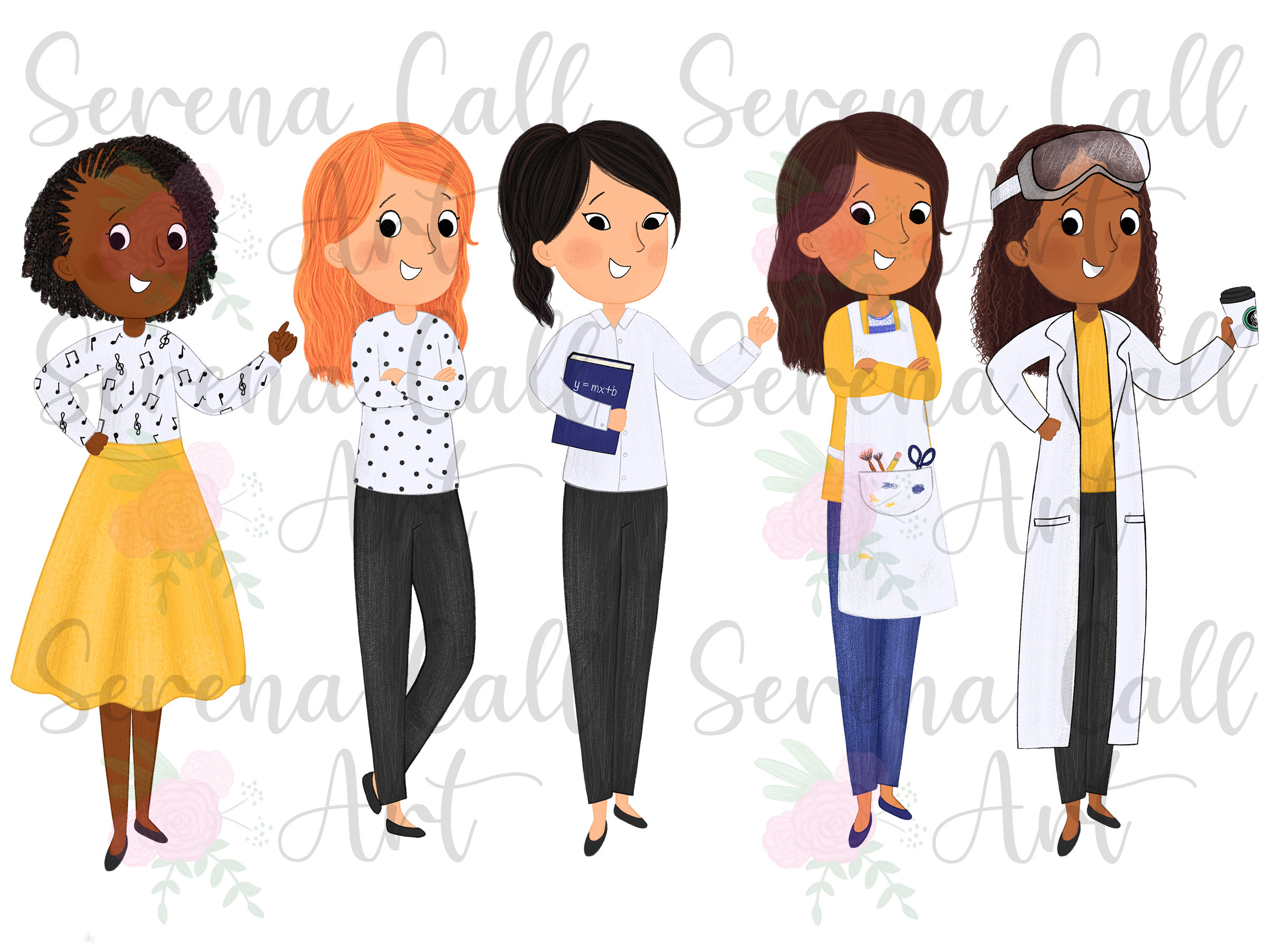 Diverse Teachers Clipart African American Teacher Black - Etsy