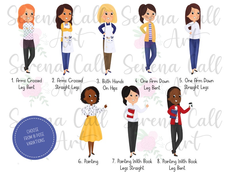 Customizable Teacher Avatar Clip Art Customizable Teacher - Etsy
