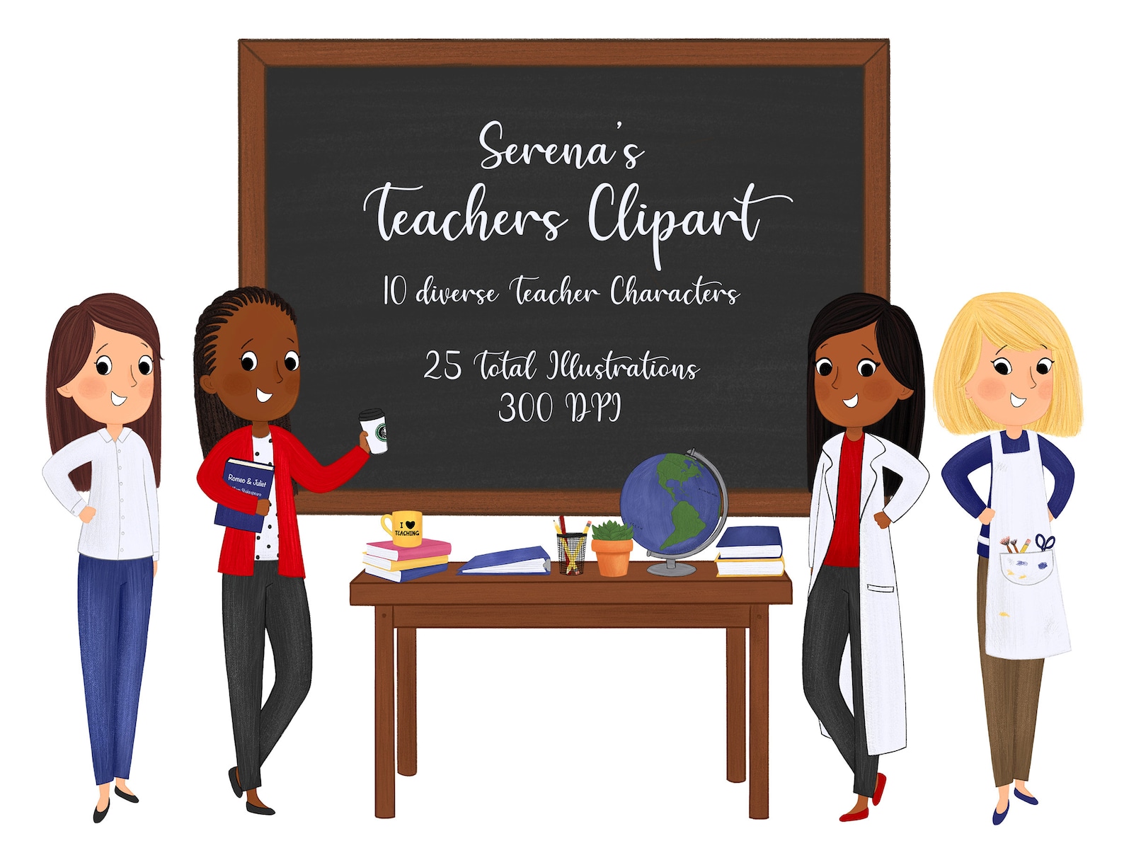 Diverse Teachers Clipart- African American Teacher- Black Teacher ...