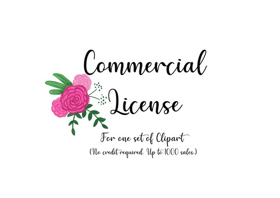 Commercial License Add-on License to Use ONE Clipart Set in | Etsy